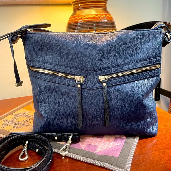 RADLEY LONDON | Bags | Radley London Navy Blue Shoulder Bag With ...
